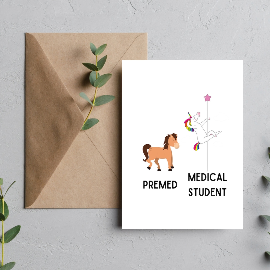 Pre-med Vs. Med Student Funny Meme Card - Medical Student Future Doctor ...