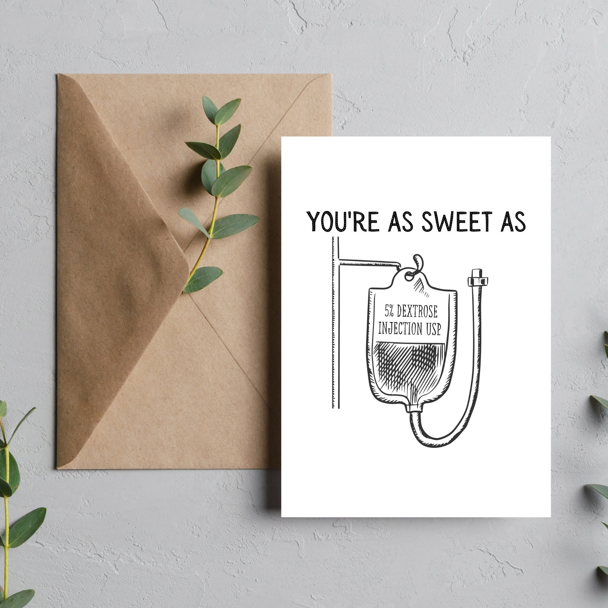 Funny IV Dextrose Greeting Card - Funny Pharmacy Medical Pun Card Gift ...