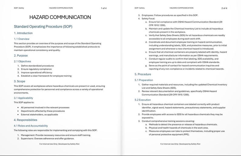 OSHA Hazcom Safety Program: Training Games, Checklist (PDF Download) - Etsy