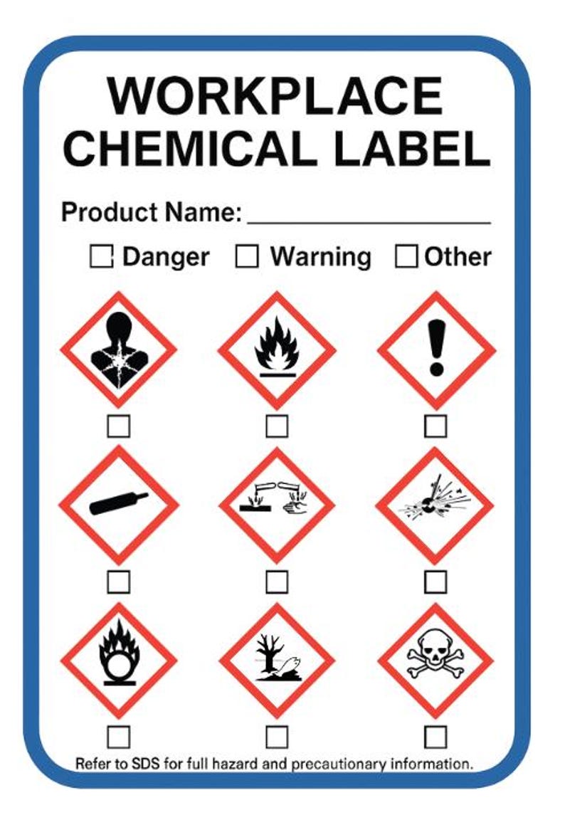 Workplace Secondary Chemical Labels - Etsy