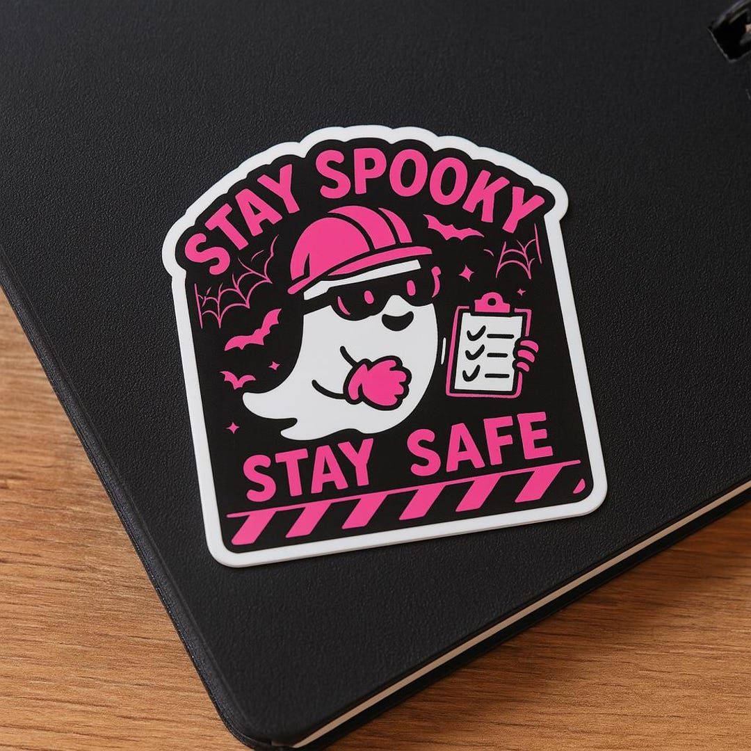 Safety Humor Stickers: Spooky Halloween Work Safety Decor - Etsy