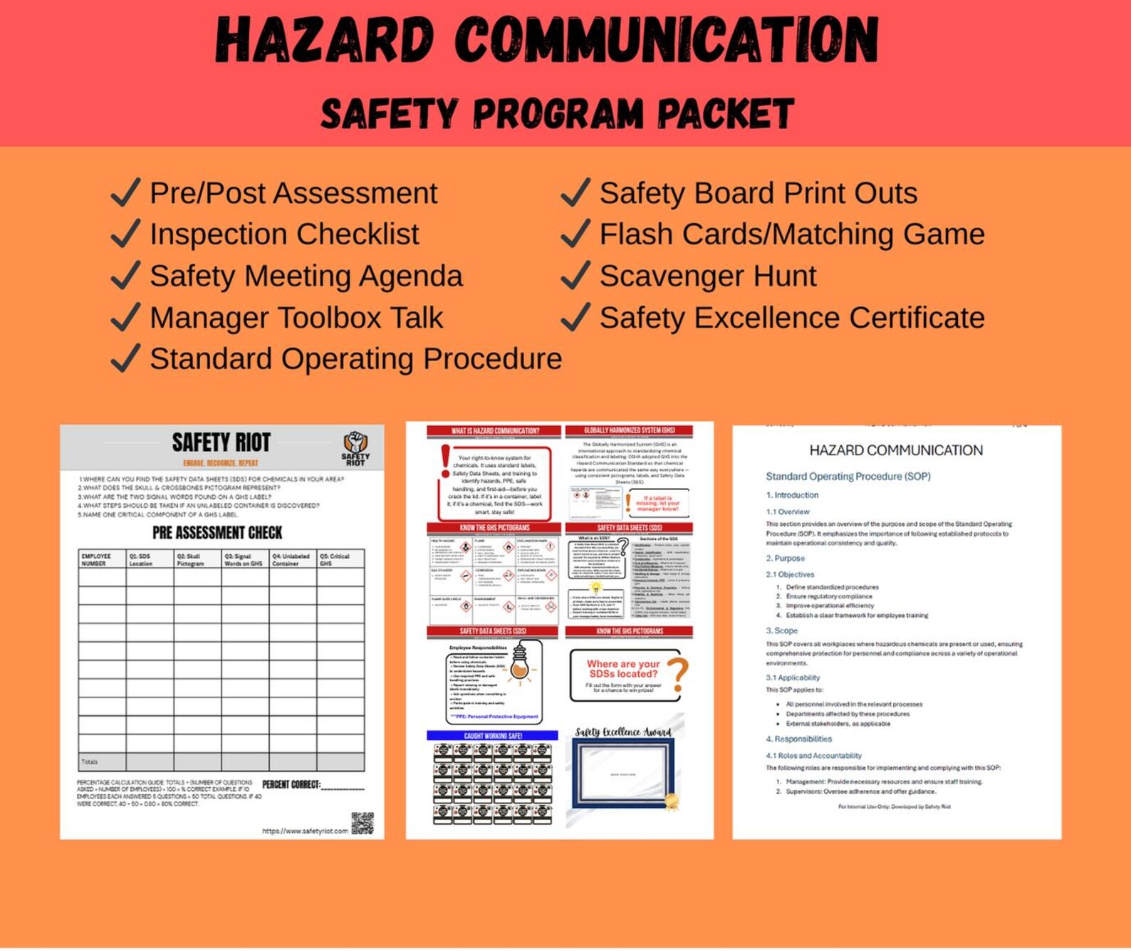 OSHA Hazcom Safety Program: Training Games, Checklist (PDF Download) - Etsy