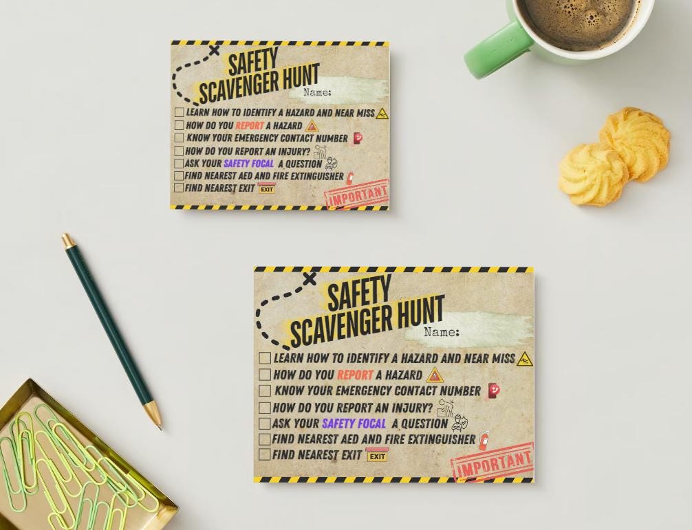 Workplace Safety Scavenger Hunt: Editable Canva Template • Instant “use ...