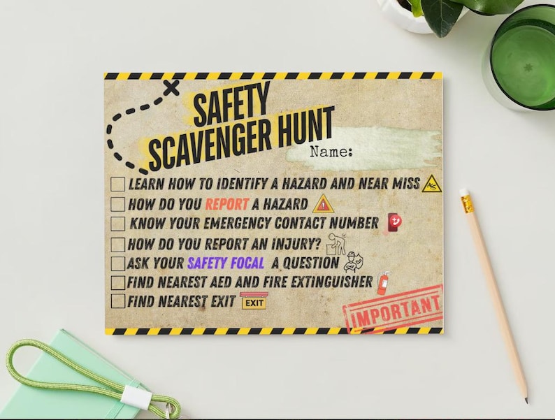 Workplace Safety Scavenger Hunt (digital Download-editable) - Etsy