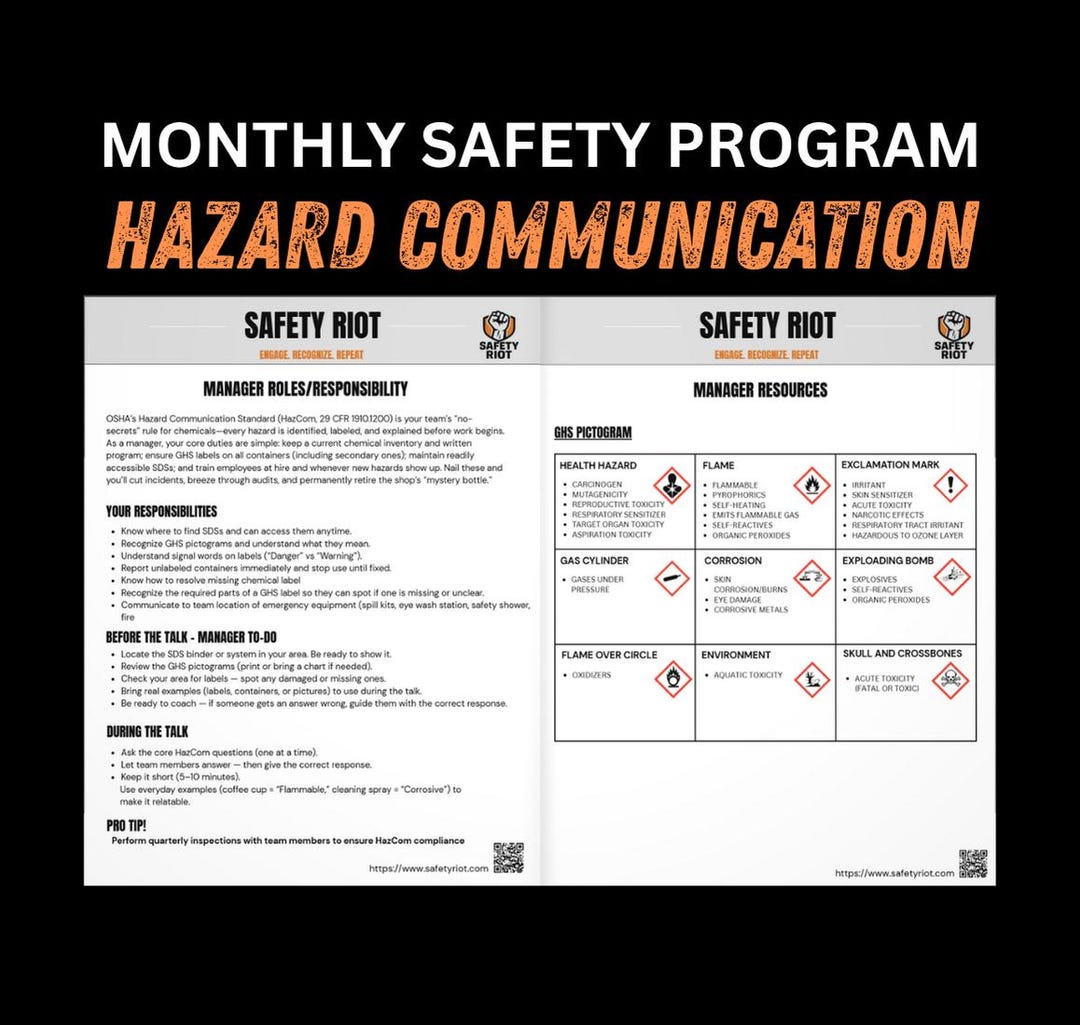 OSHA Hazcom Safety Program: Training Games, Checklist (PDF Download) - Etsy