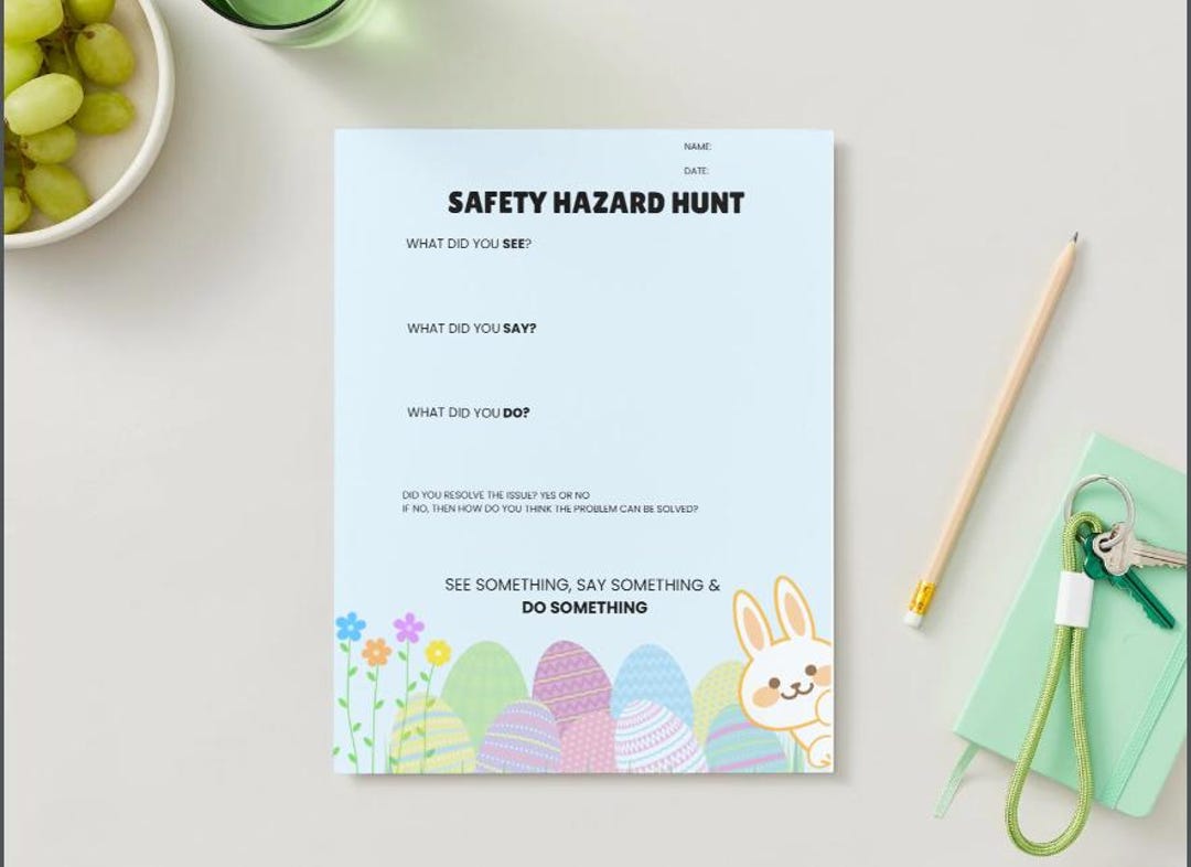 Easter/spring Safety Hazard Hunt | Printable PDF & PNG | Workplace ...