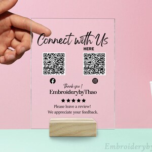 Custom Acrylic QR Code Sign, Personalized QR Sign, Customized Small ...