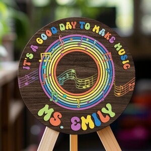 Personalized Music Teacher Door Sign, Welcome Door Hanger for Teacher ...