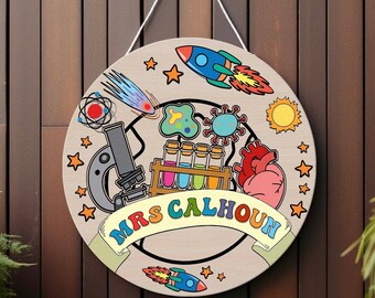 Personalized Teacher Door Sign, Science Lab Sign for Classroom 3D ...