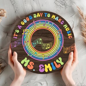 Personalized Music Teacher Door Sign, Welcome Door Hanger for Teacher ...