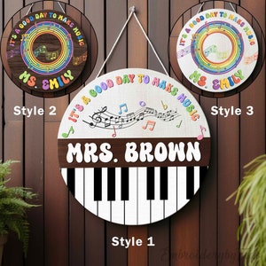 Personalized Music Teacher Door Sign, Welcome Door Hanger for Teacher ...
