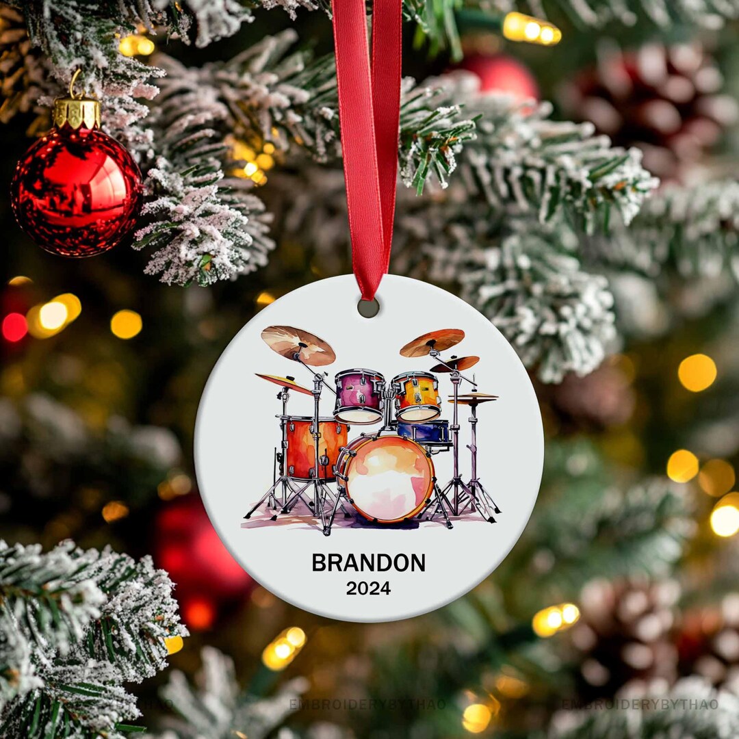 Personalized Name Drum Ornament, Christmas Ornament for Drum Lovers ...