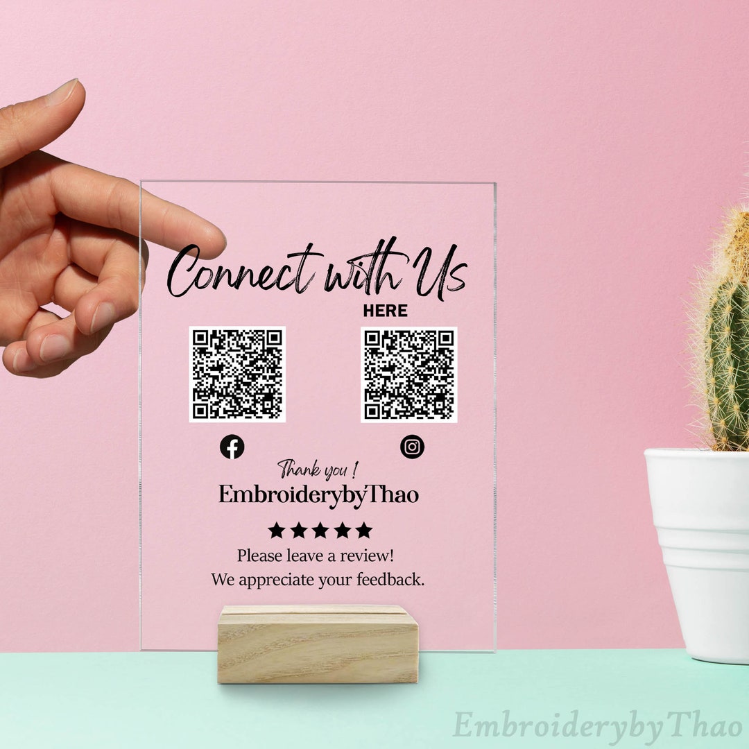 Custom Acrylic QR Code Sign, Personalized QR Sign, Customized Small ...