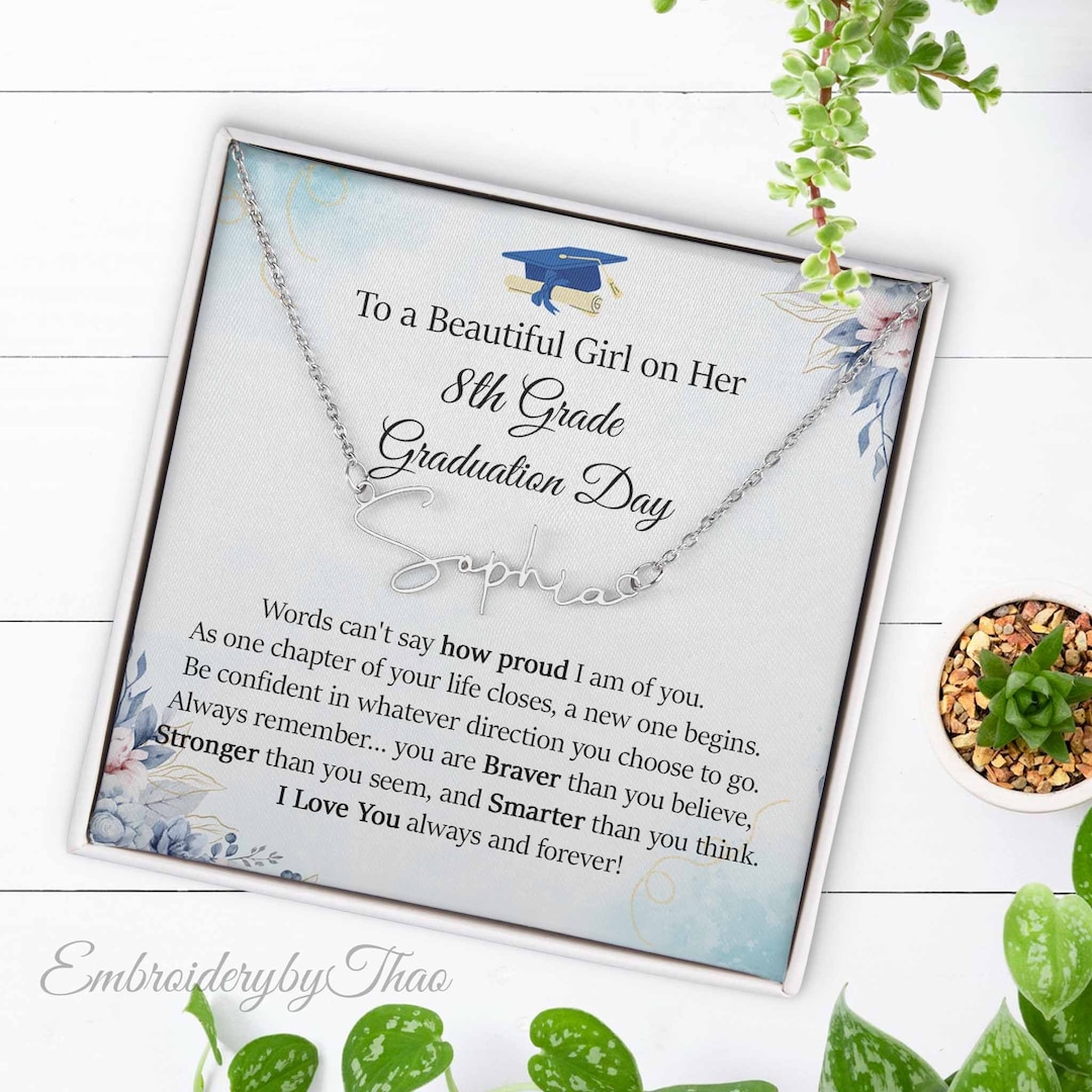 5th/8th Grade Graduation Gifts Girl, Customized Name Necklace ...