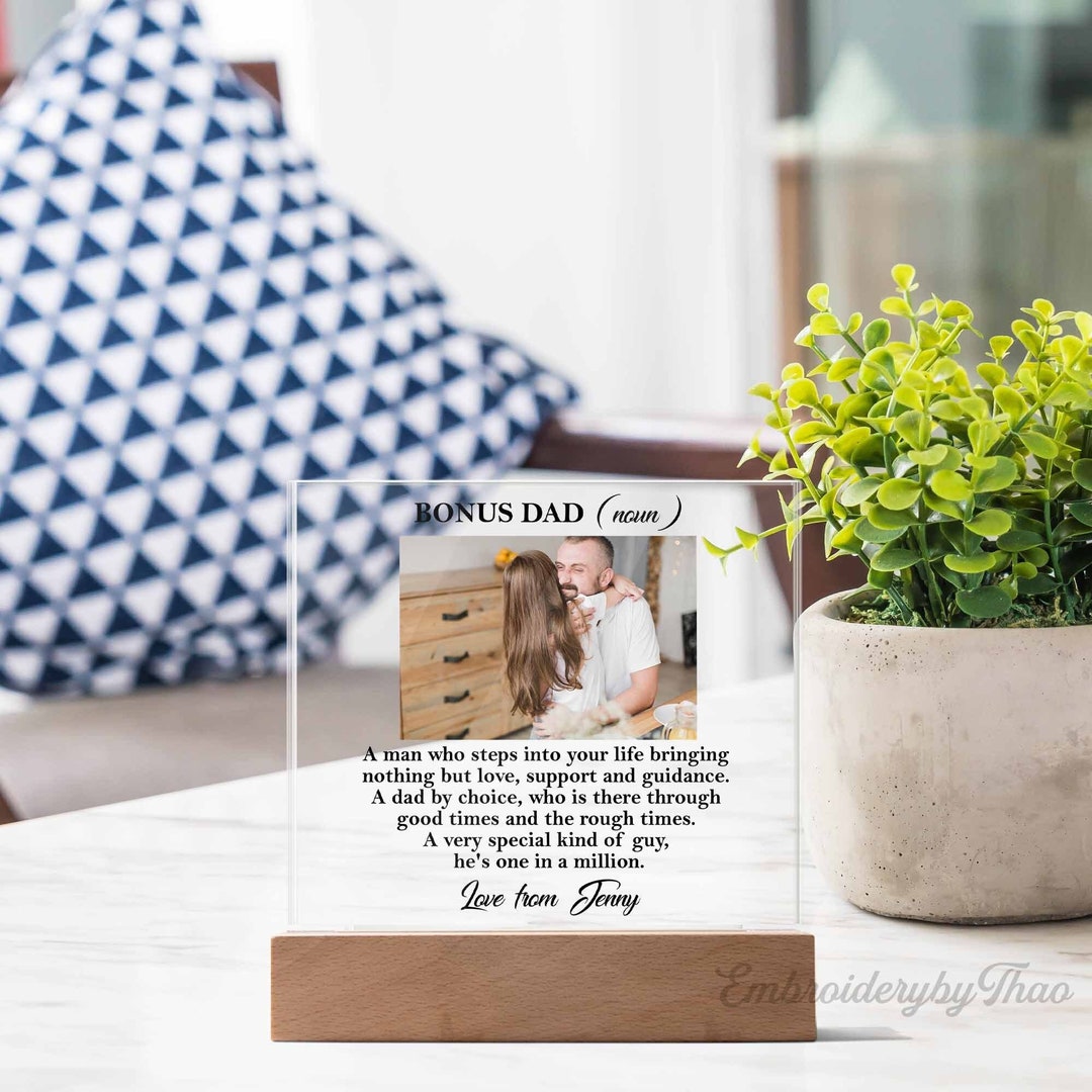 Bonus Dad Definition LED Light Acrylic Plaque, Step Dad Fathers Day ...