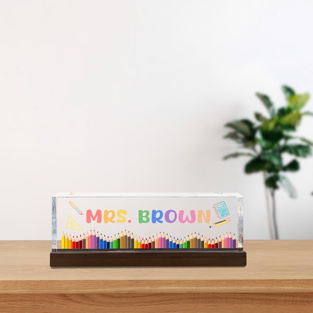 Custom Teacher Desk Name Plate, Pencil Teacher Name Plate, Name Plate ...