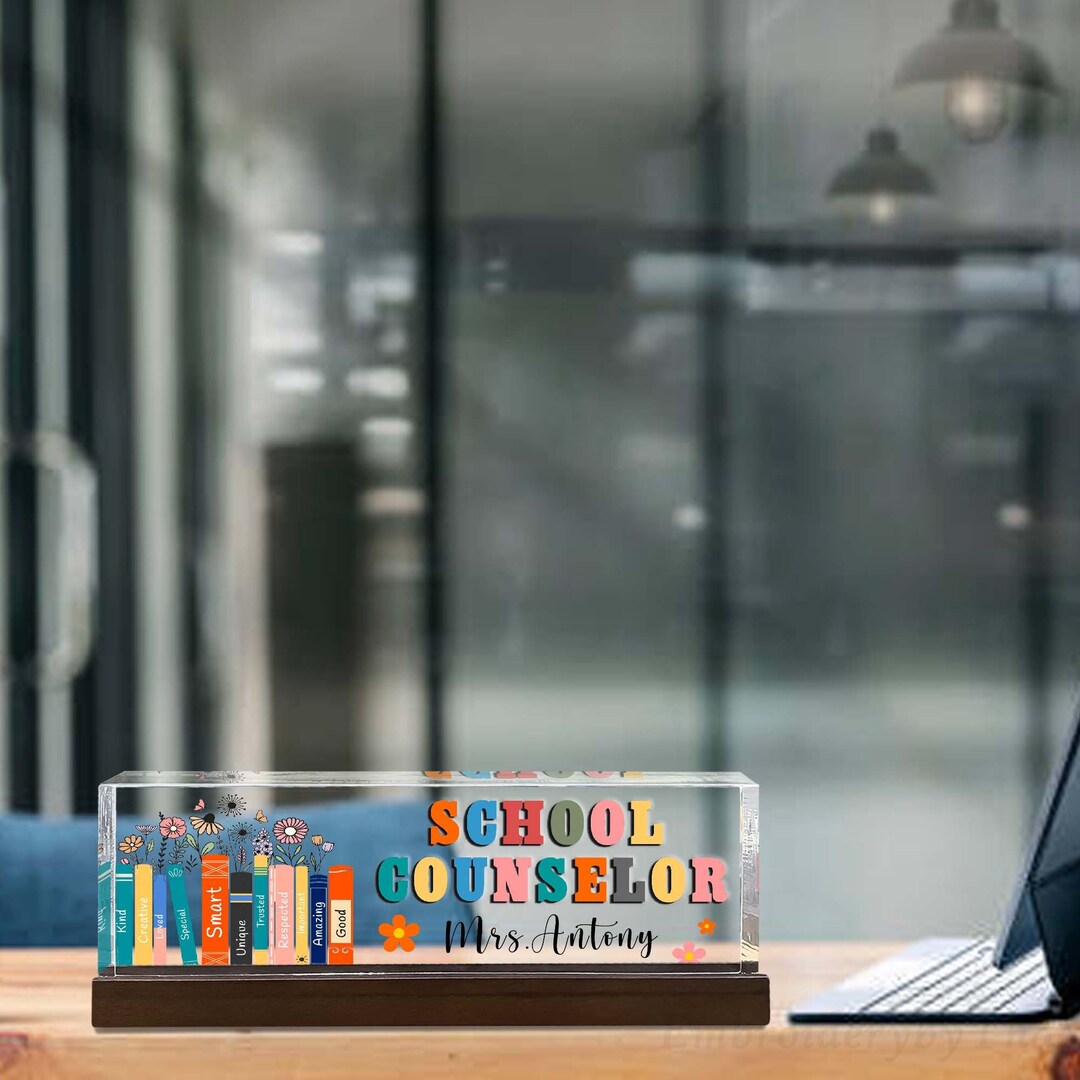 School Counselor Name Sign, Personalized School Counselor Gift ...