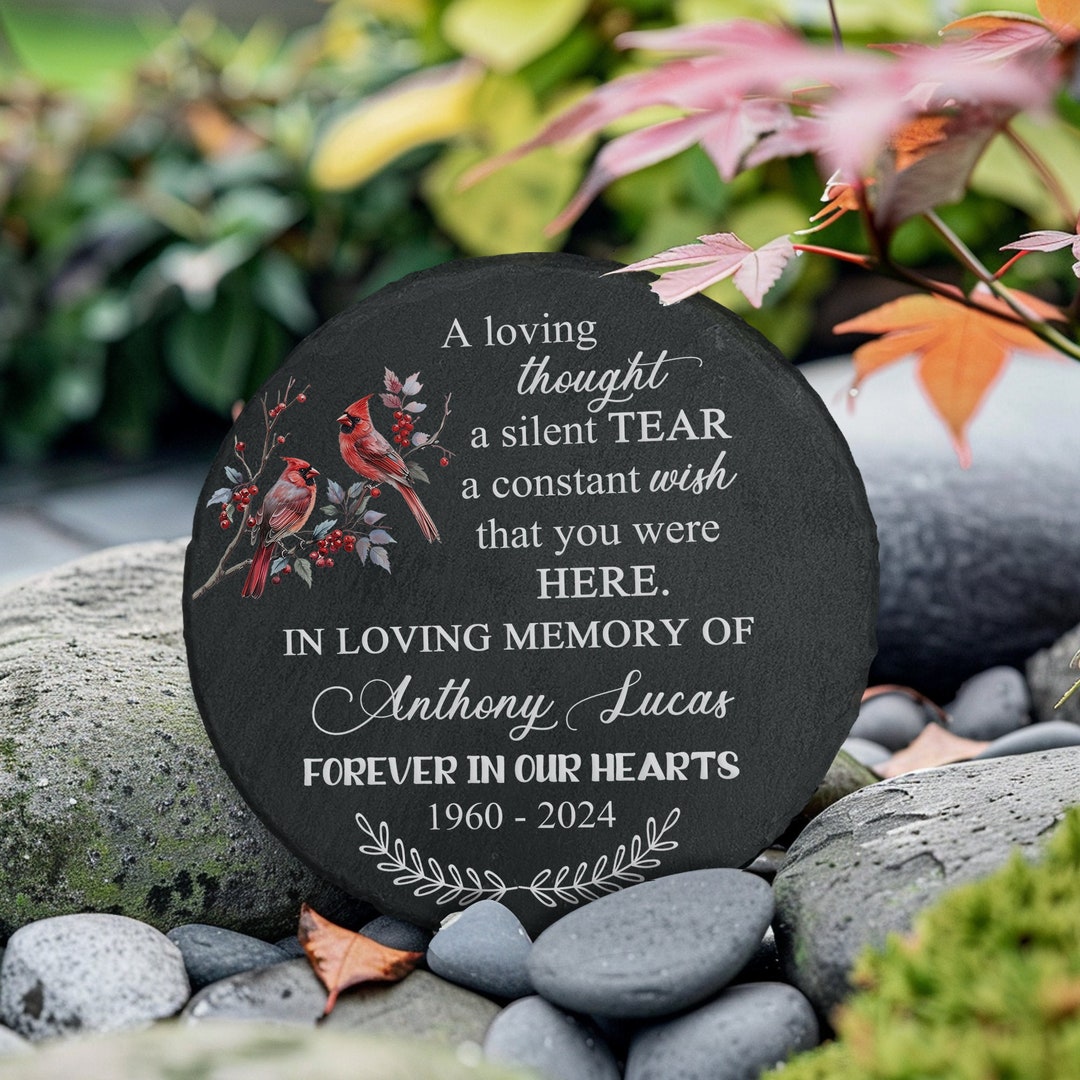 Personalized Memorial Stone for Loss Loved Ones, in Loving Memory Round ...