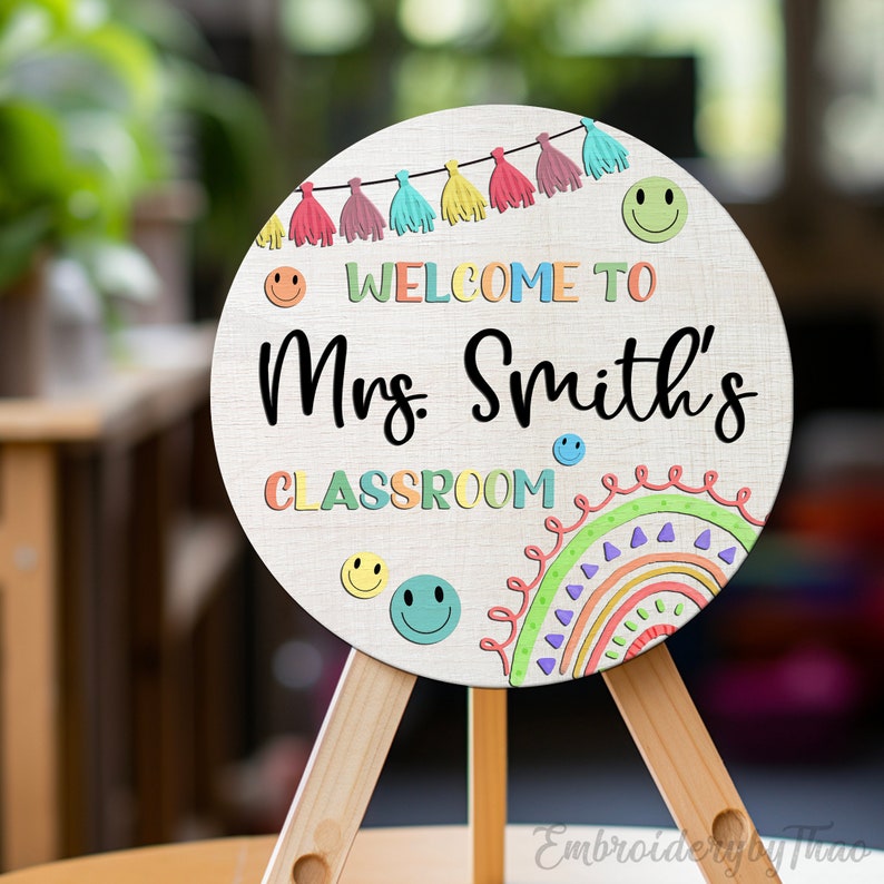 Custom Teacher Door Sign, Teacher Door Hanger, Welcome Classroom Sign ...