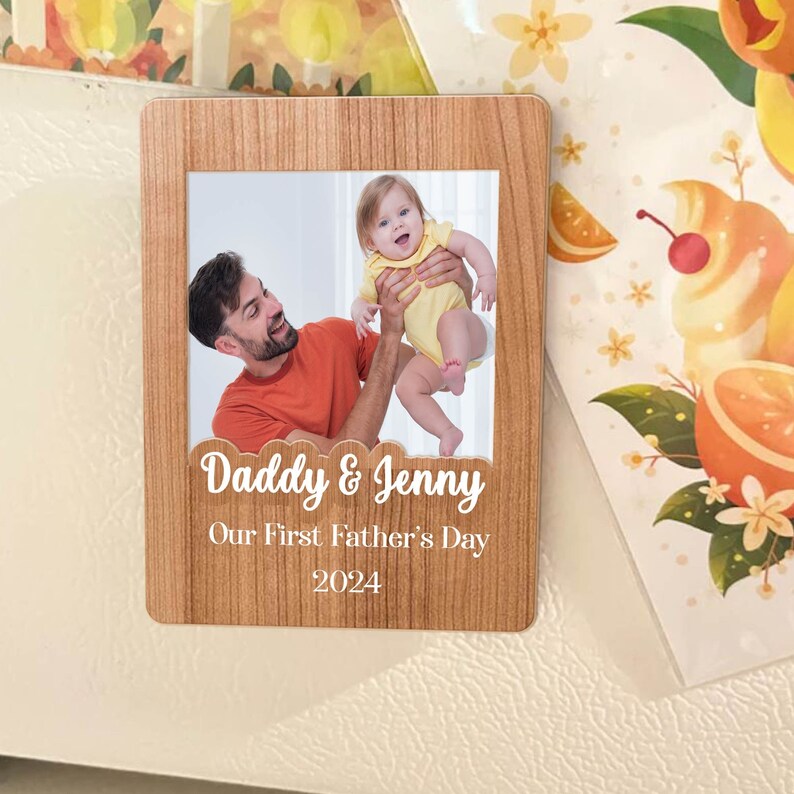 Personalised Father's Day Photo Frame, Father's Day Photo Magnet ...