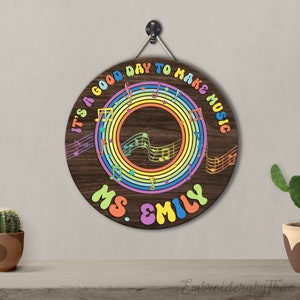 Personalized Music Teacher Door Sign, Welcome Door Hanger for Teacher ...