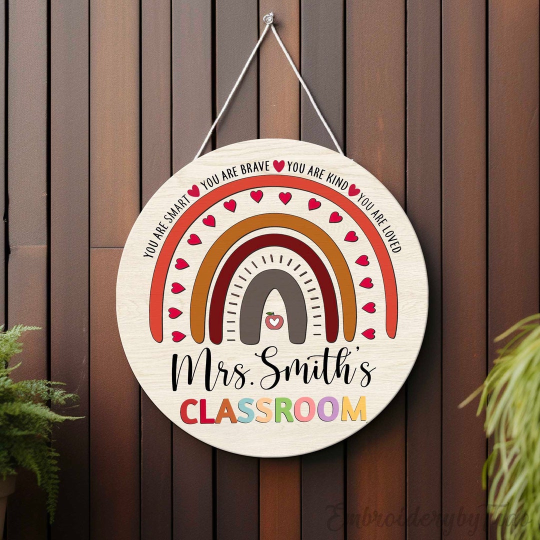 Personalized Teacher Name Door Sign, Teacher Name Sign for Classroom ...