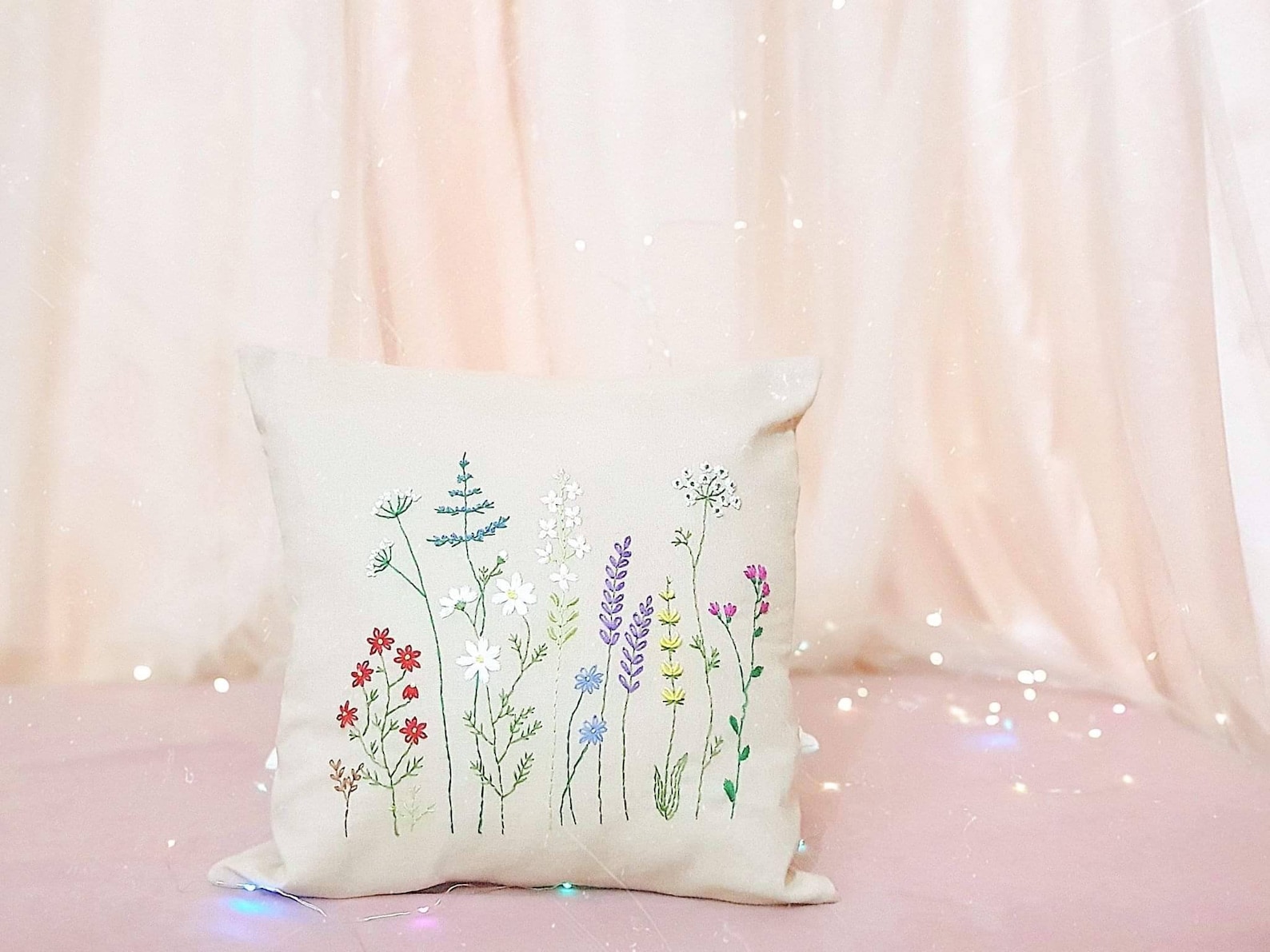 Floral Embroidered Cover Cushion, Hand Embroidered Cover Cushion ...