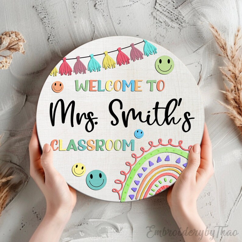 Custom Teacher Door Sign, Teacher Door Hanger, Welcome Classroom Sign ...