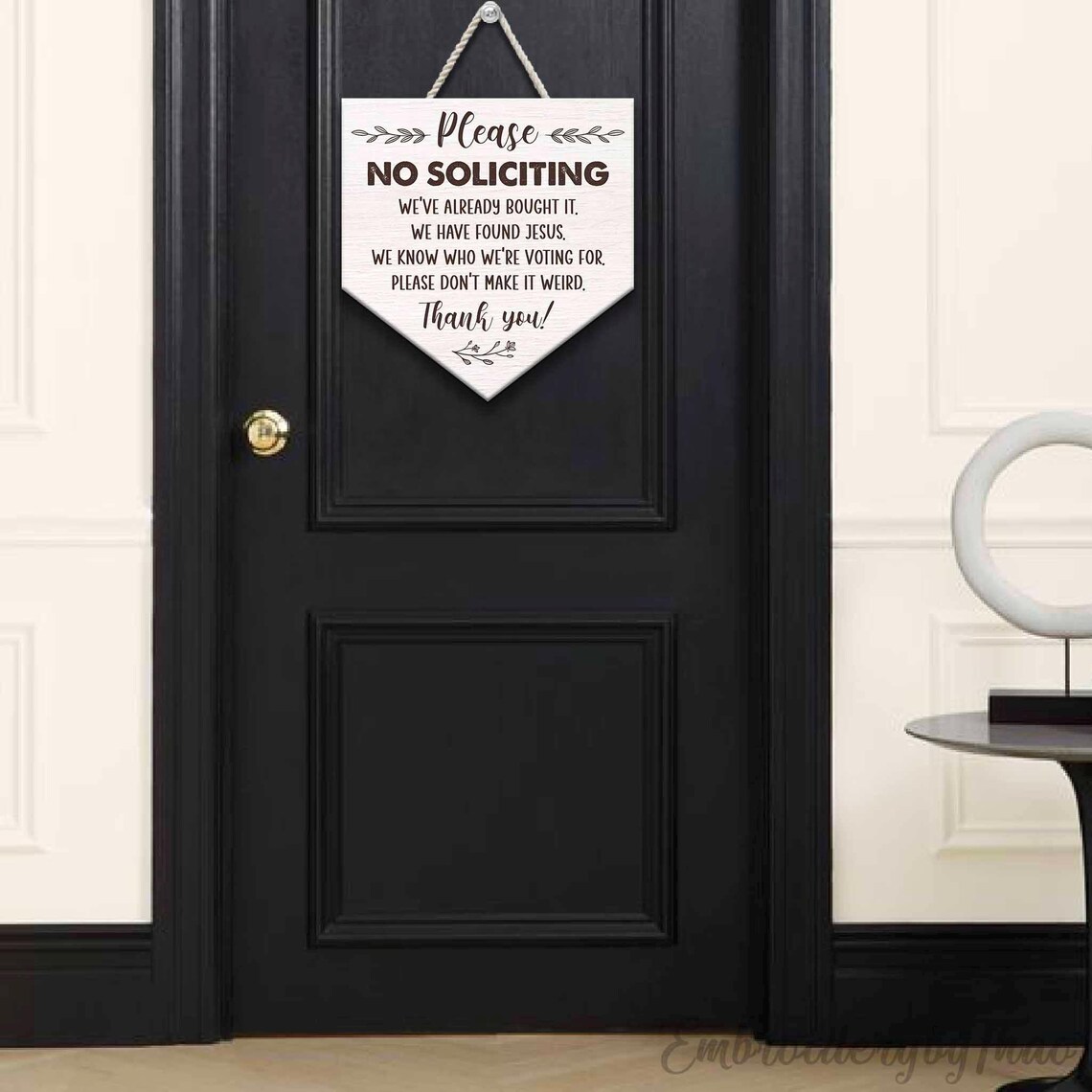 No Soliciting Door Sign, Don't Ring Doorbell Door Hanger, Dont Make It ...