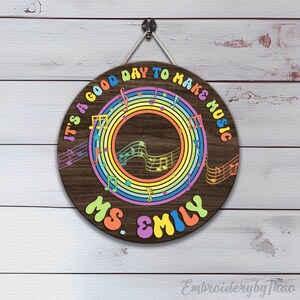 Personalized Music Teacher Door Sign, Welcome Door Hanger for Teacher ...