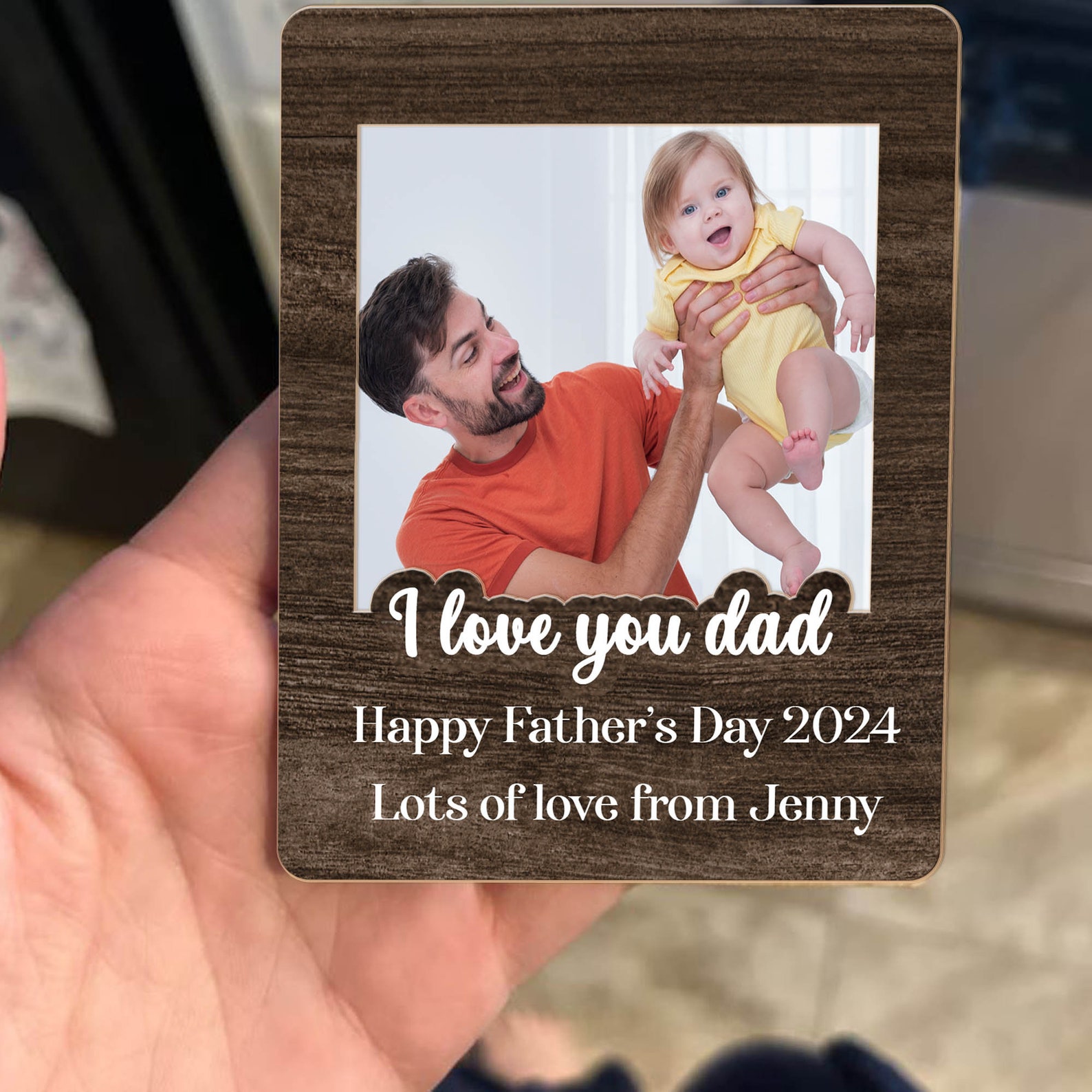 Personalised Father's Day Photo Frame, Father's Day Photo Magnet ...