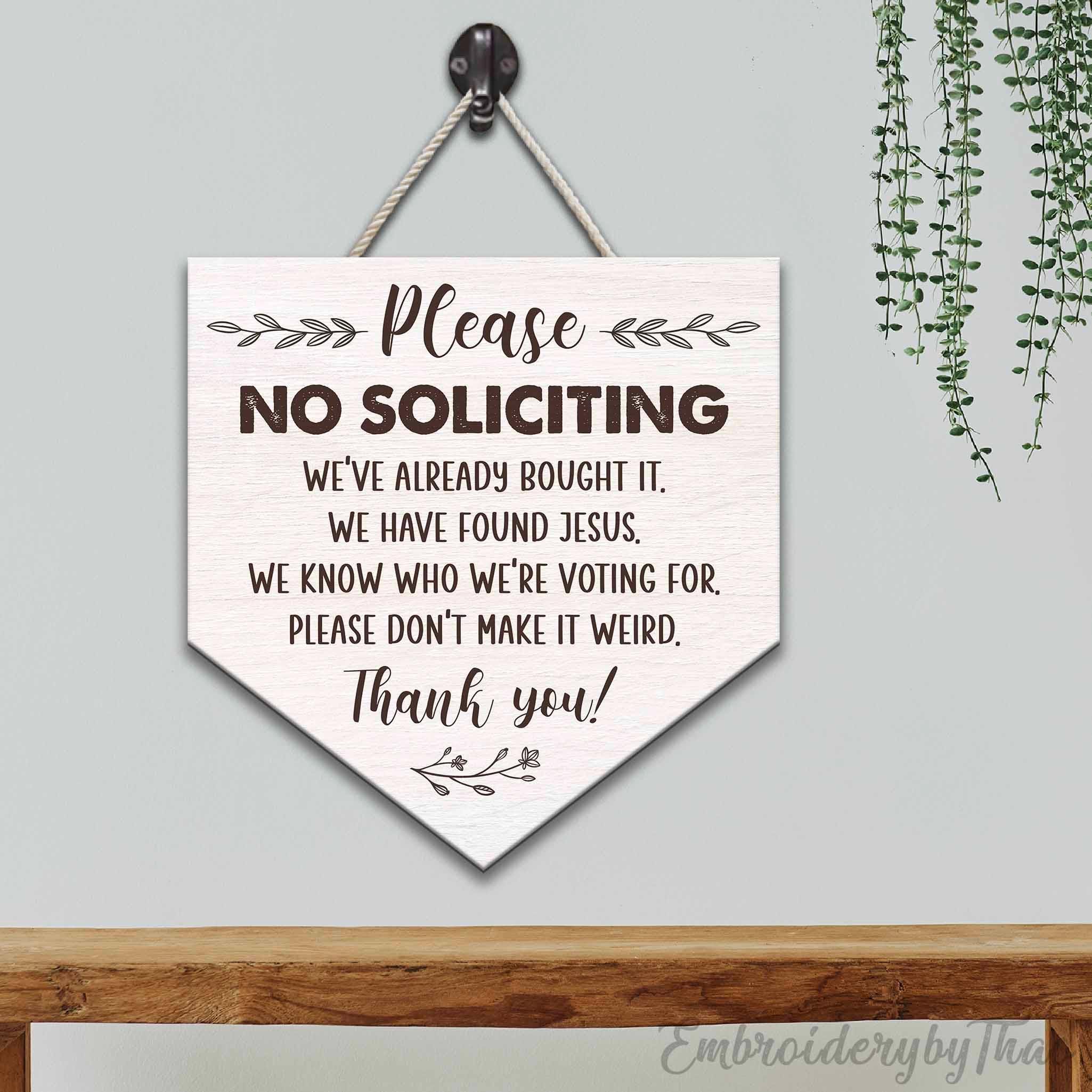 No Soliciting Door Sign, Don't Ring Doorbell Door Hanger, Dont Make It ...