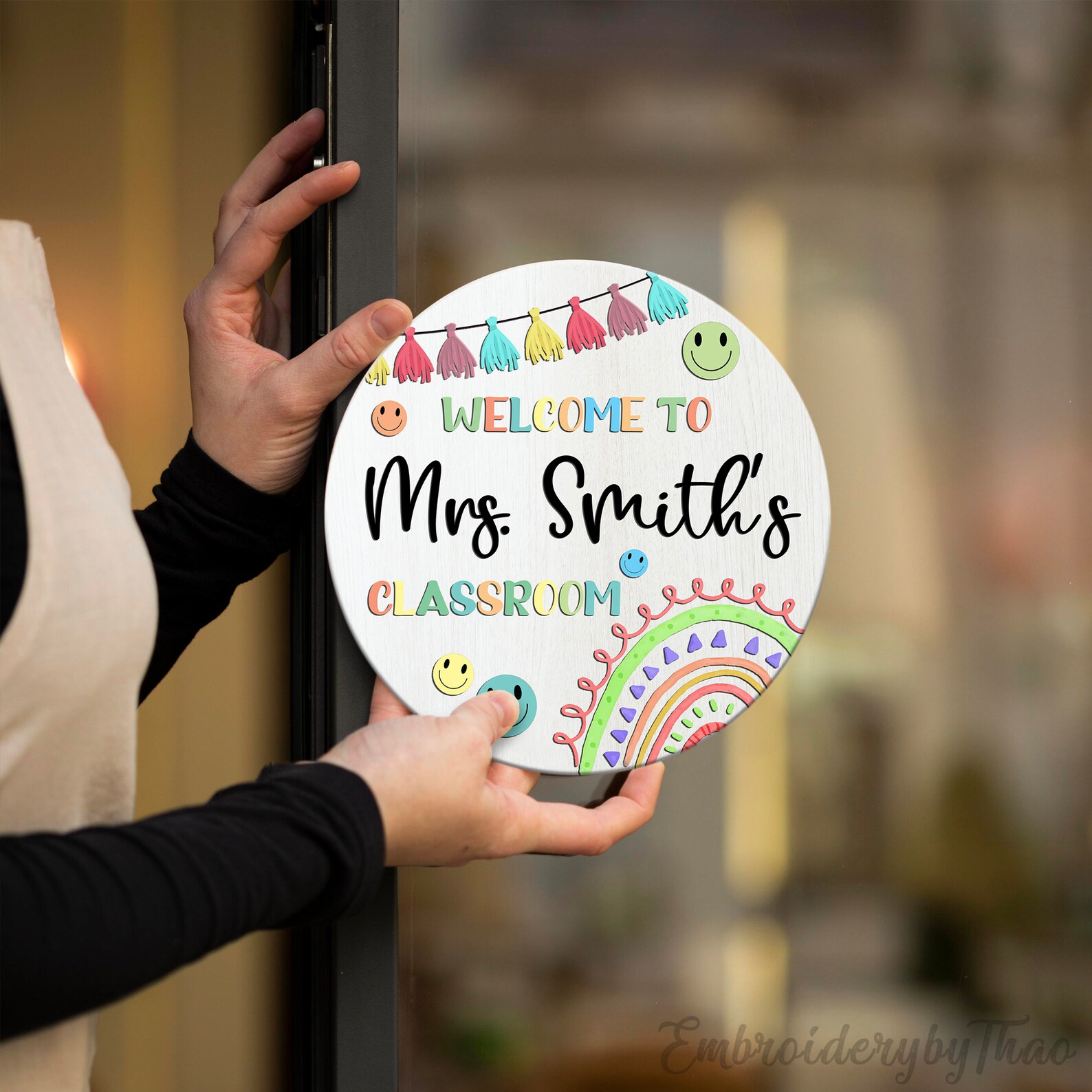 Custom Teacher Door Sign, Teacher Door Hanger, Welcome Classroom Sign ...