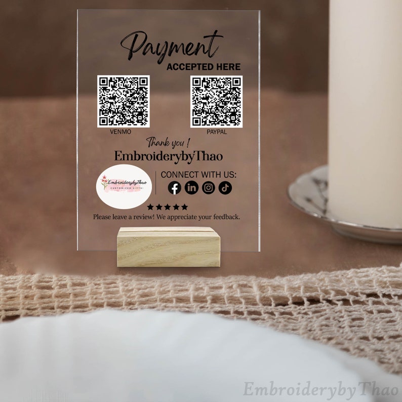 Custom Acrylic QR Code Sign, Personalized QR Sign, Customized Small ...