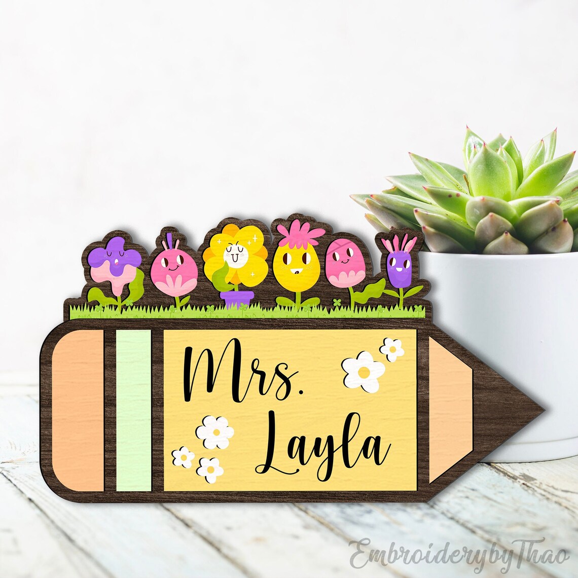 Personalized Teacher Door Sign, Welcome Door Hanger Teacher Gift ...