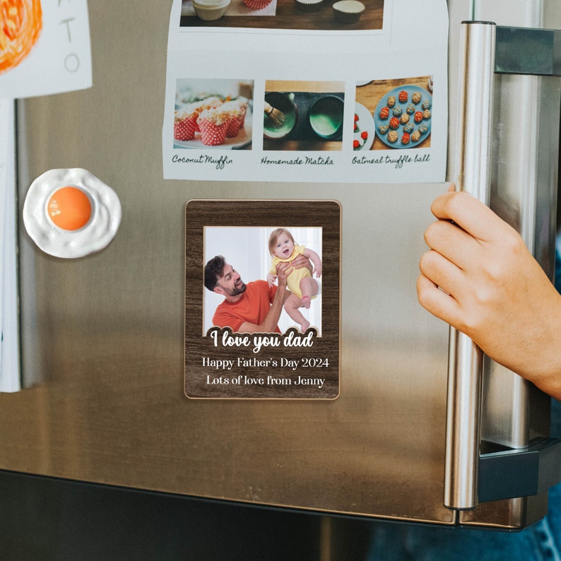 Personalised Father's Day Photo Frame, Father's Day Photo Magnet ...