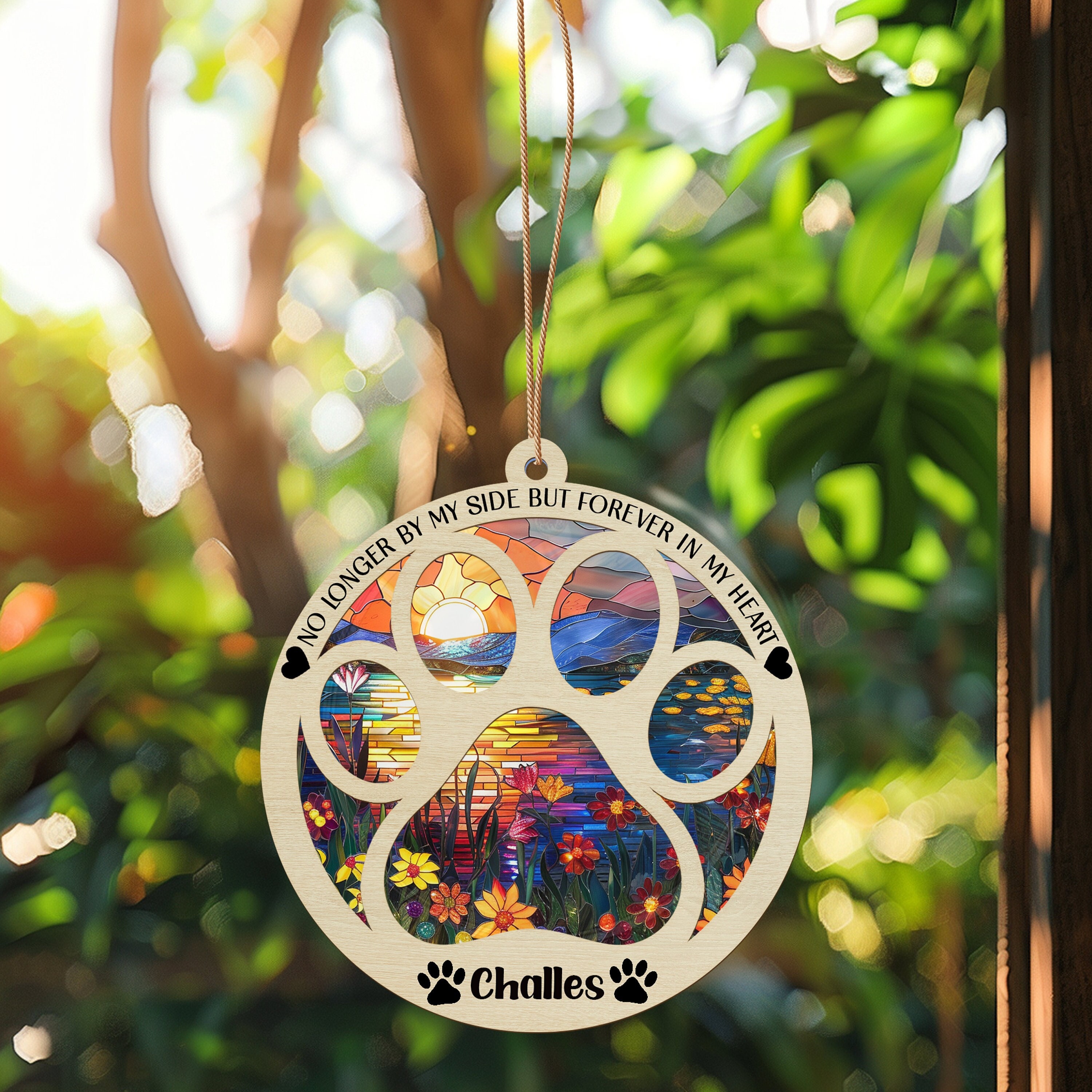 Personalized Pet Memorial Suncatcher, Loss of Pet Custom Name ...