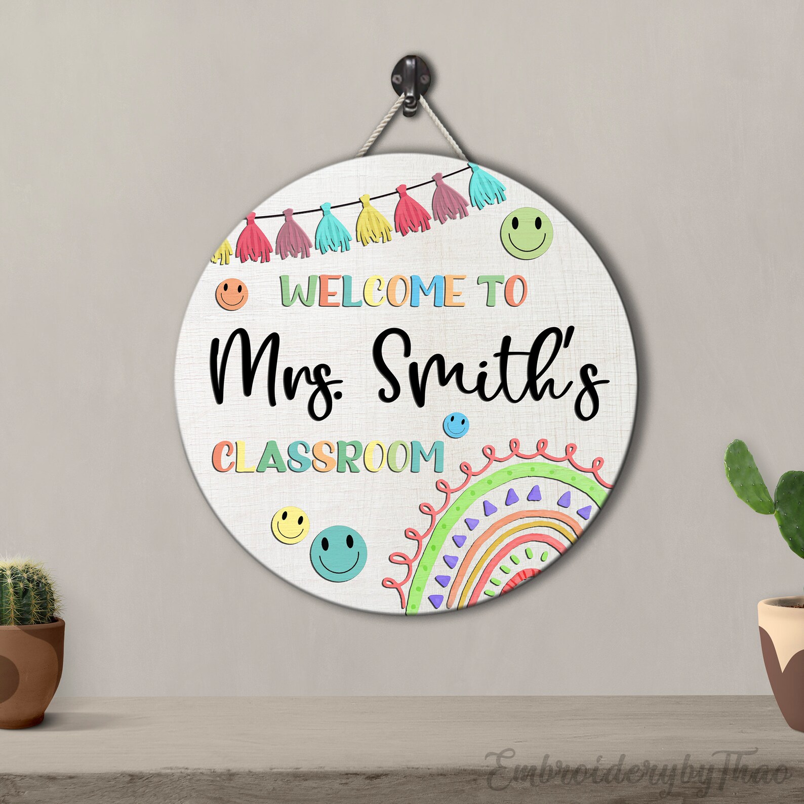 Custom Teacher Door Sign, Teacher Door Hanger, Welcome Classroom Sign ...