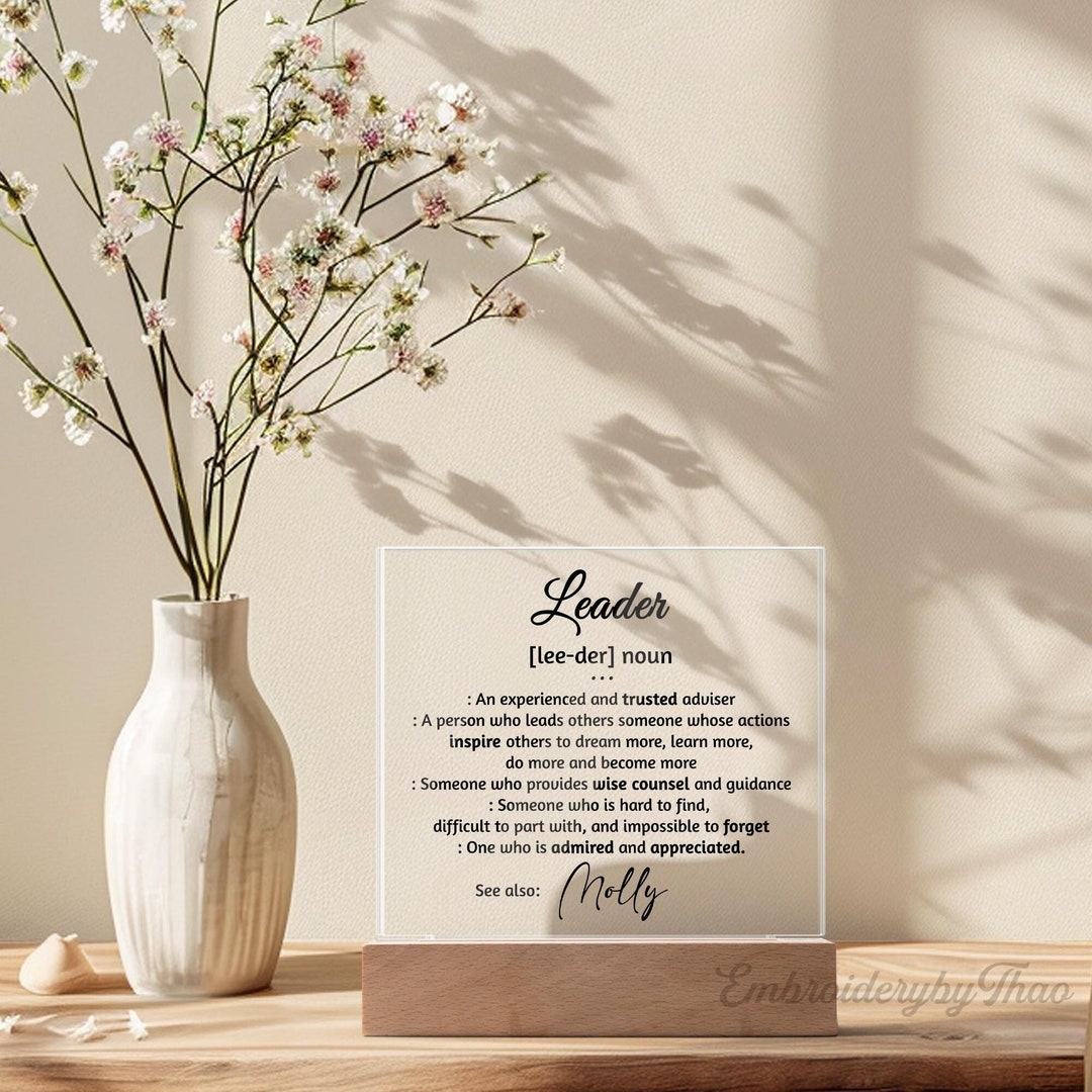 Personalized Leader Definition LED Plaque With Stand, Leader Acrylic ...