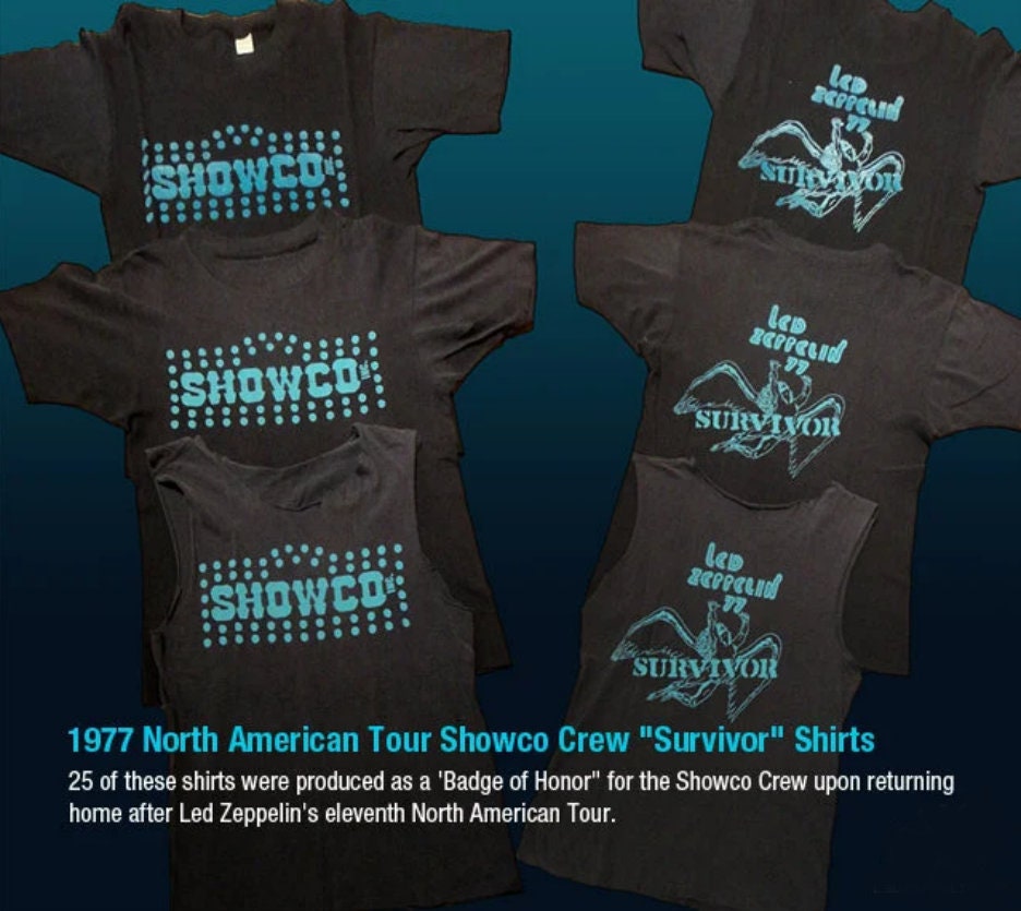 Led Zeppelin 1977 Tour SHOWCO Staff Gift Shirt XL - Etsy