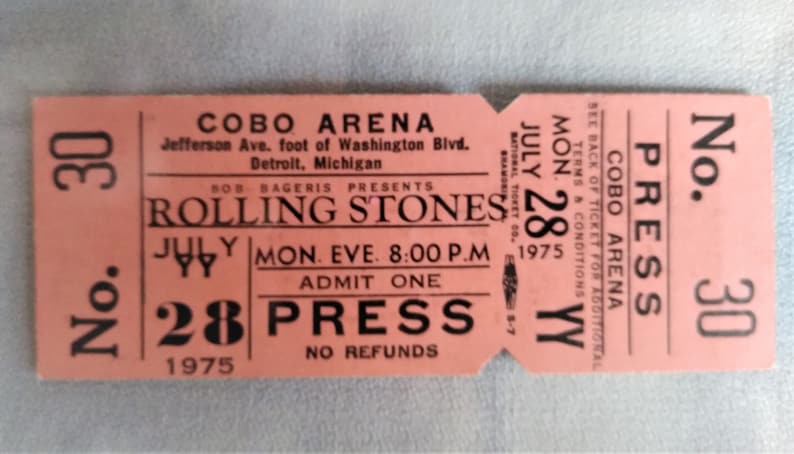 Rolling Stones 1975 Detroit Cobo Arena XL - Etsy