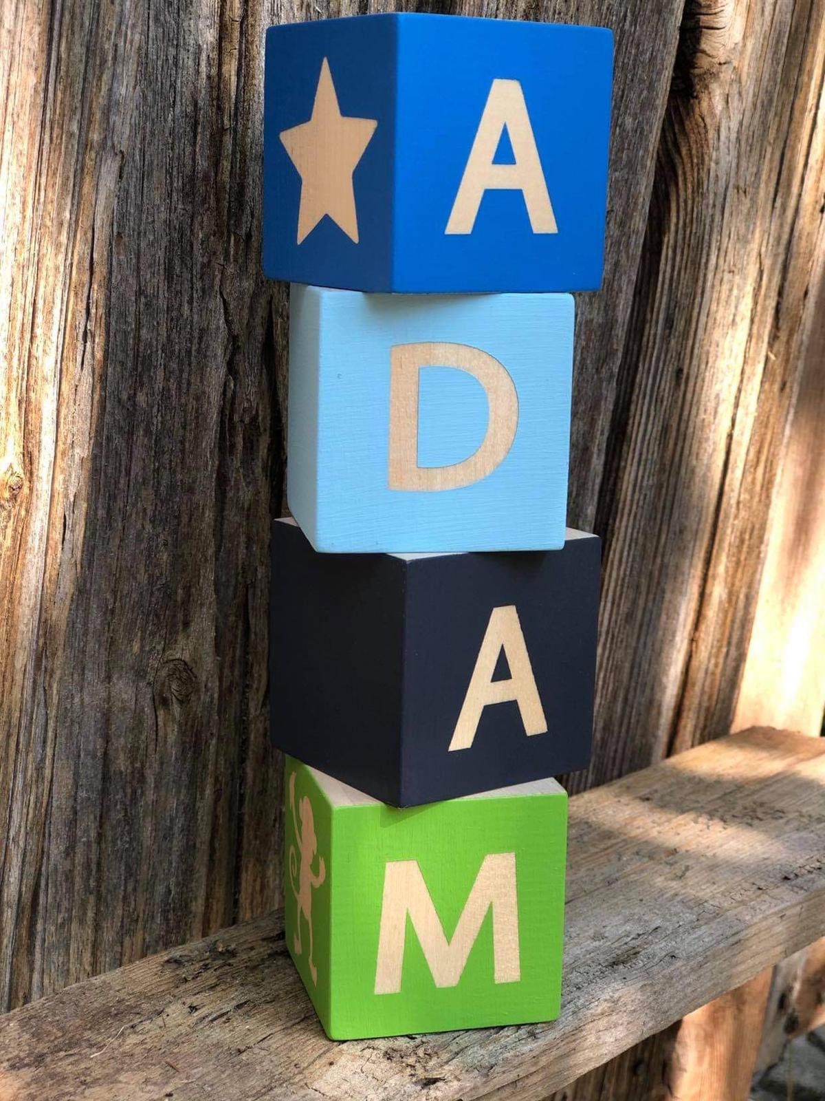Personalized Wooden Name Blocks - Etsy