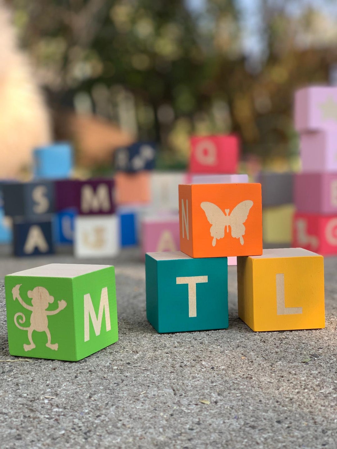 Personalized Wooden Name Blocks - Etsy