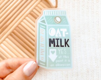Oat Milk Waterproof Sticker Milk Sticker Vegan Sticker - Etsy