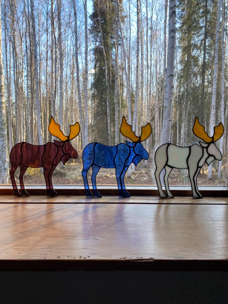 Stained Glass Moose - Etsy