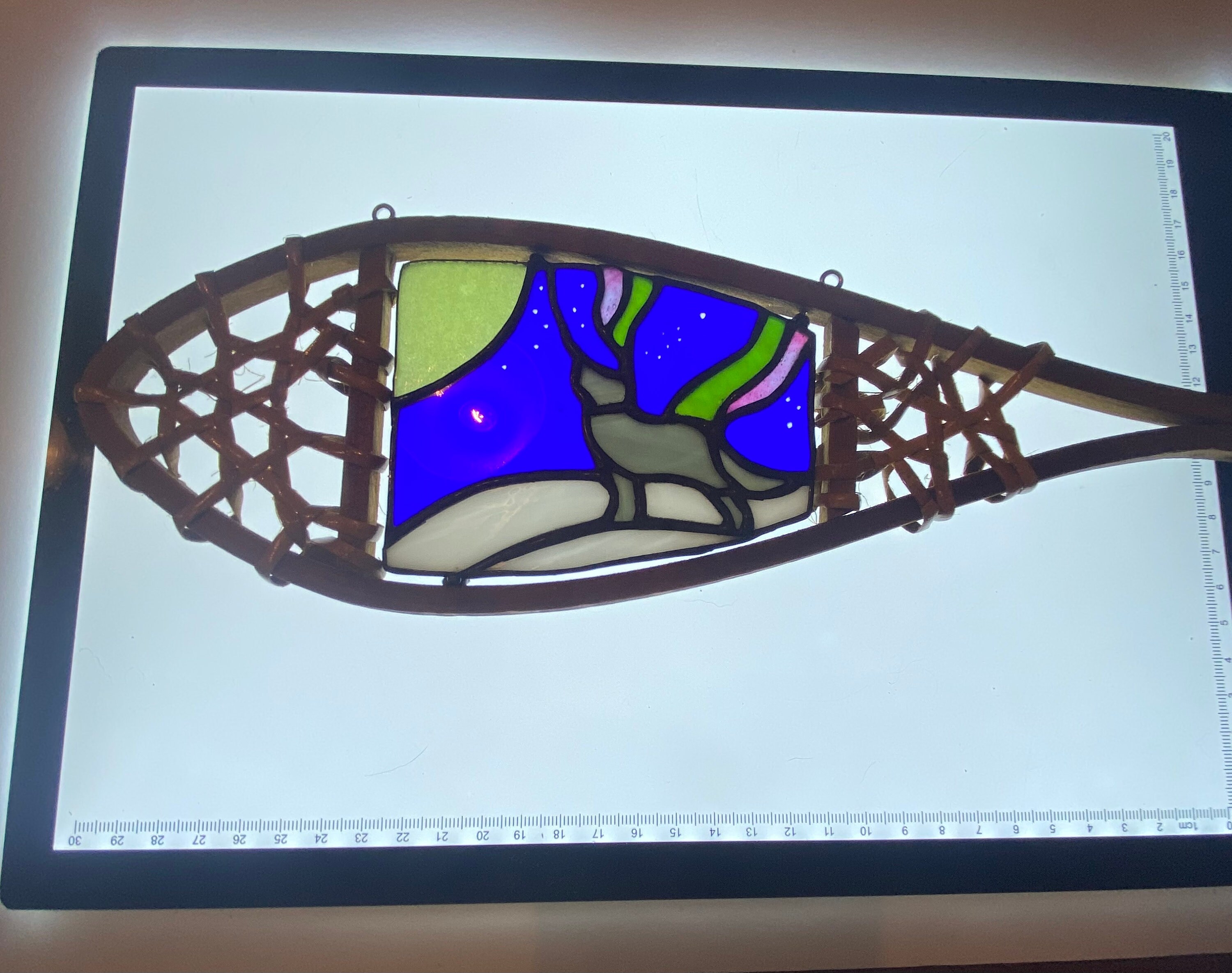 Stained Glass Wolf Snowshoe Etsy