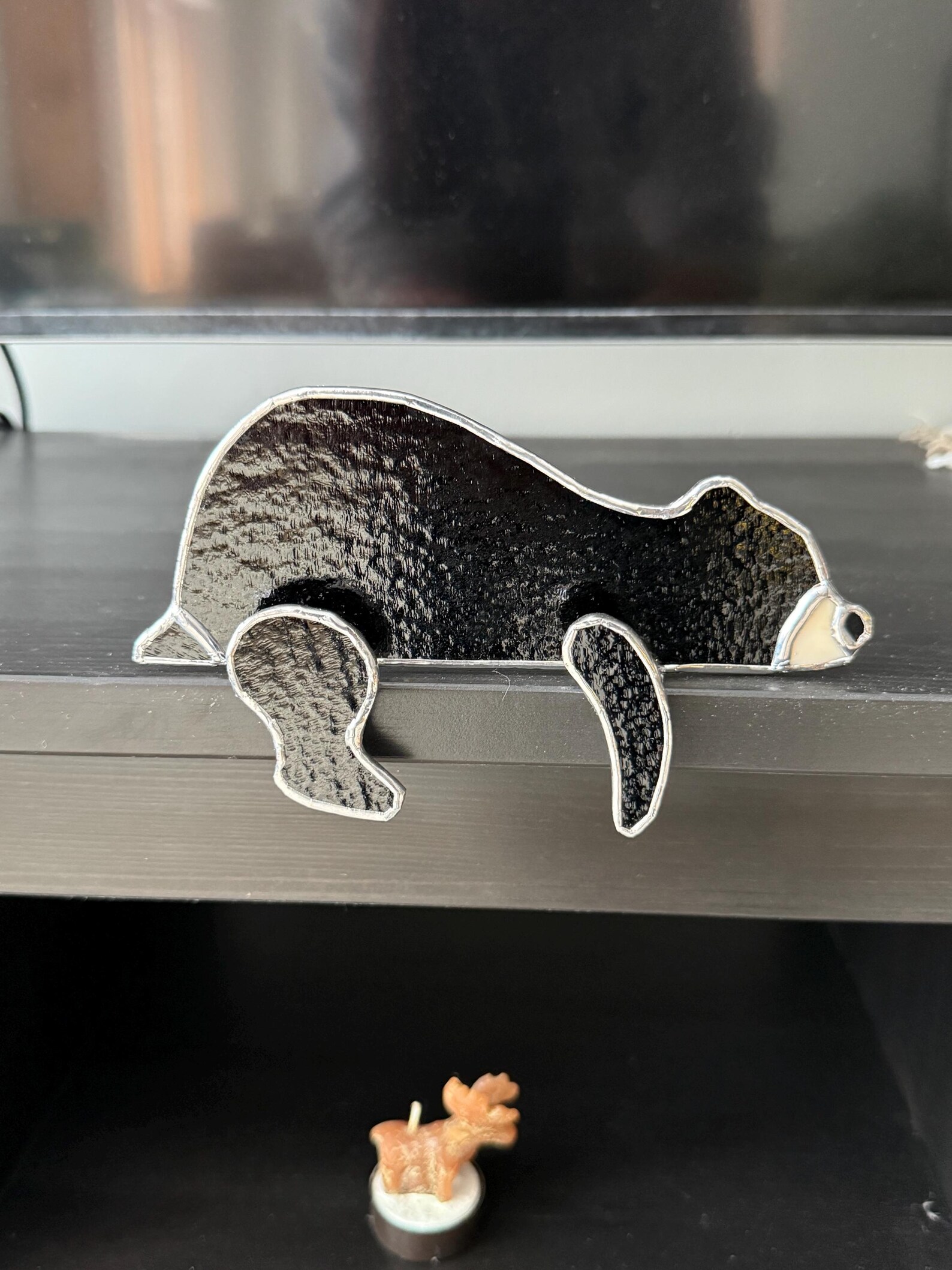 Stained Glass Black Bear Trim Topper - Etsy