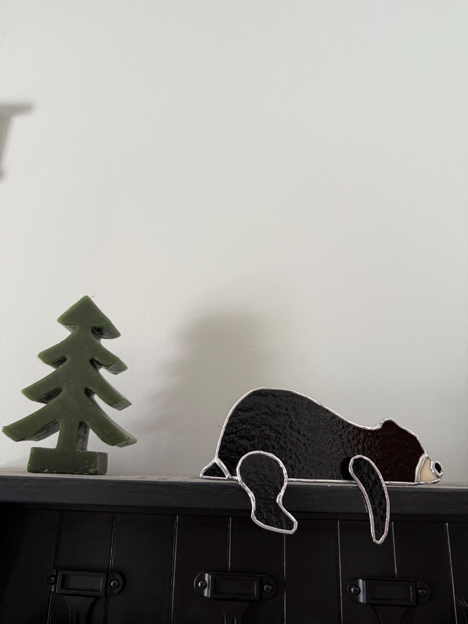 Stained Glass Black Bear Trim Topper - Etsy