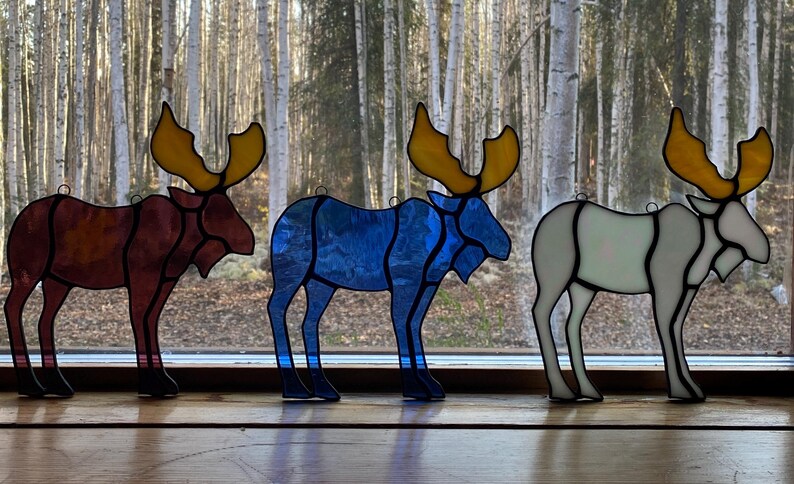 Stained Glass Moose - Etsy
