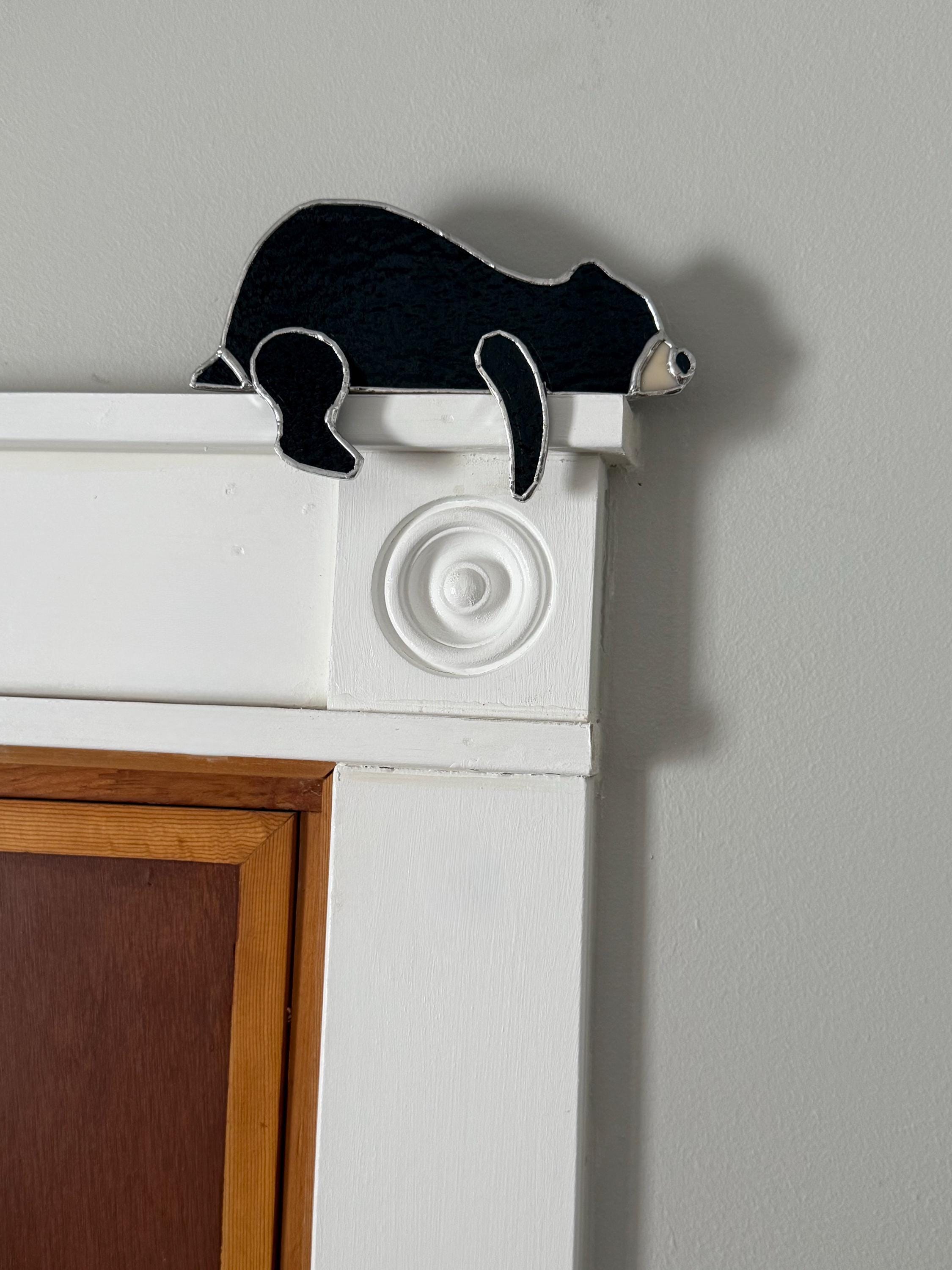 Stained Glass Black Bear Trim Topper - Etsy